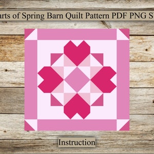 Hearts of Spring, Barn Quilt Pattern, Wood Barn Quilt, PDF Instruction ...