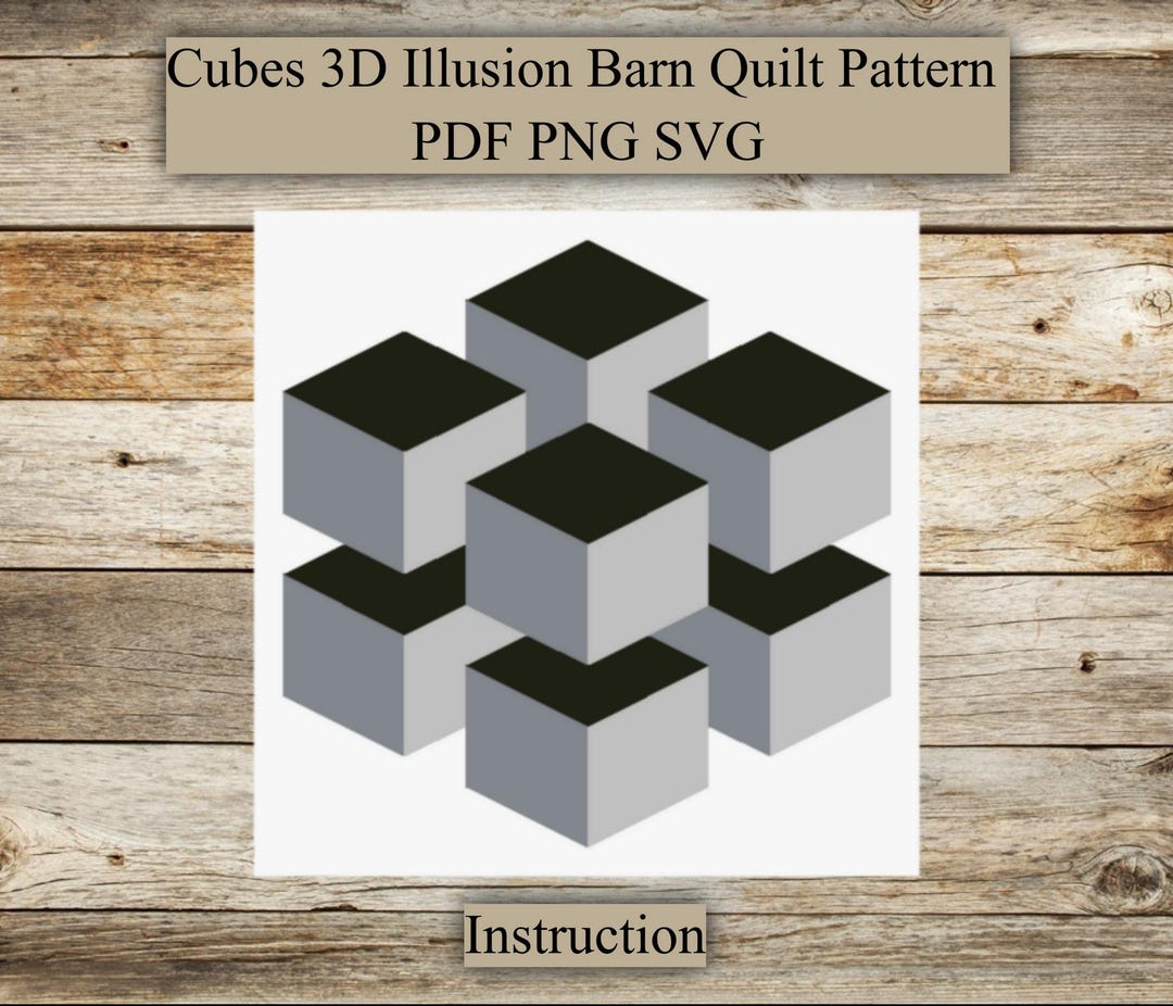 Cubes 3D Illusion, Barn Quilt Pattern, Wood Barn Quilt, PDF Instruction ...
