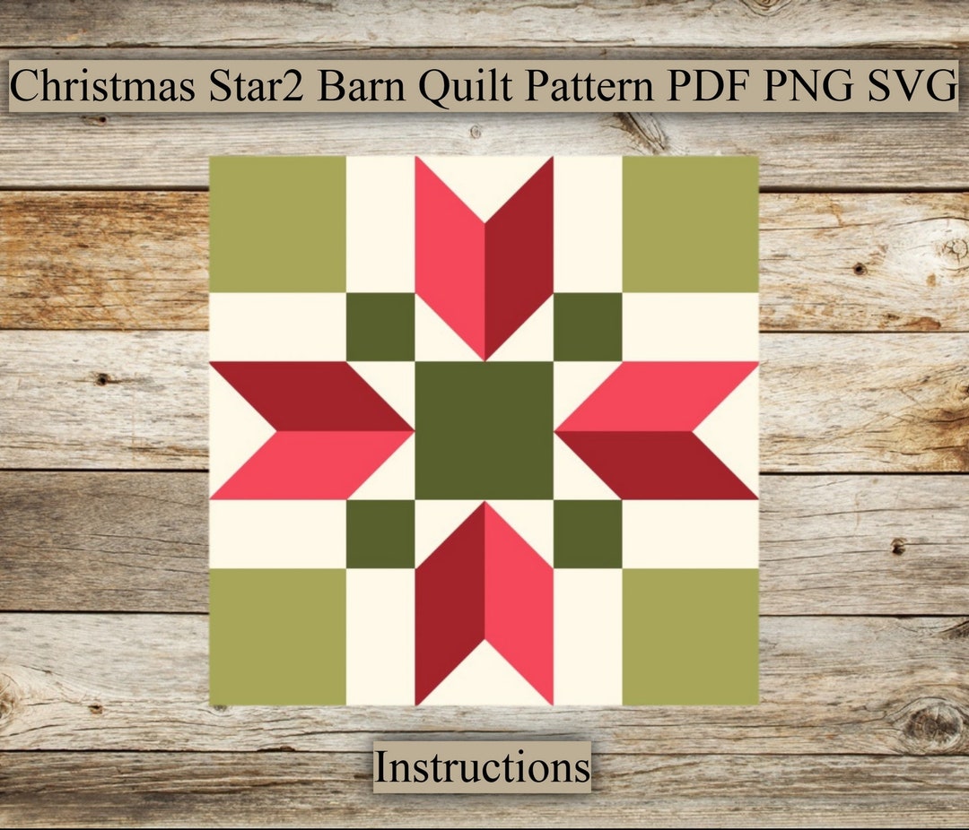 Chtistmas Star 2, Barn Quilt Pattern, Barn Quilt Laser Cut File, Barn ...