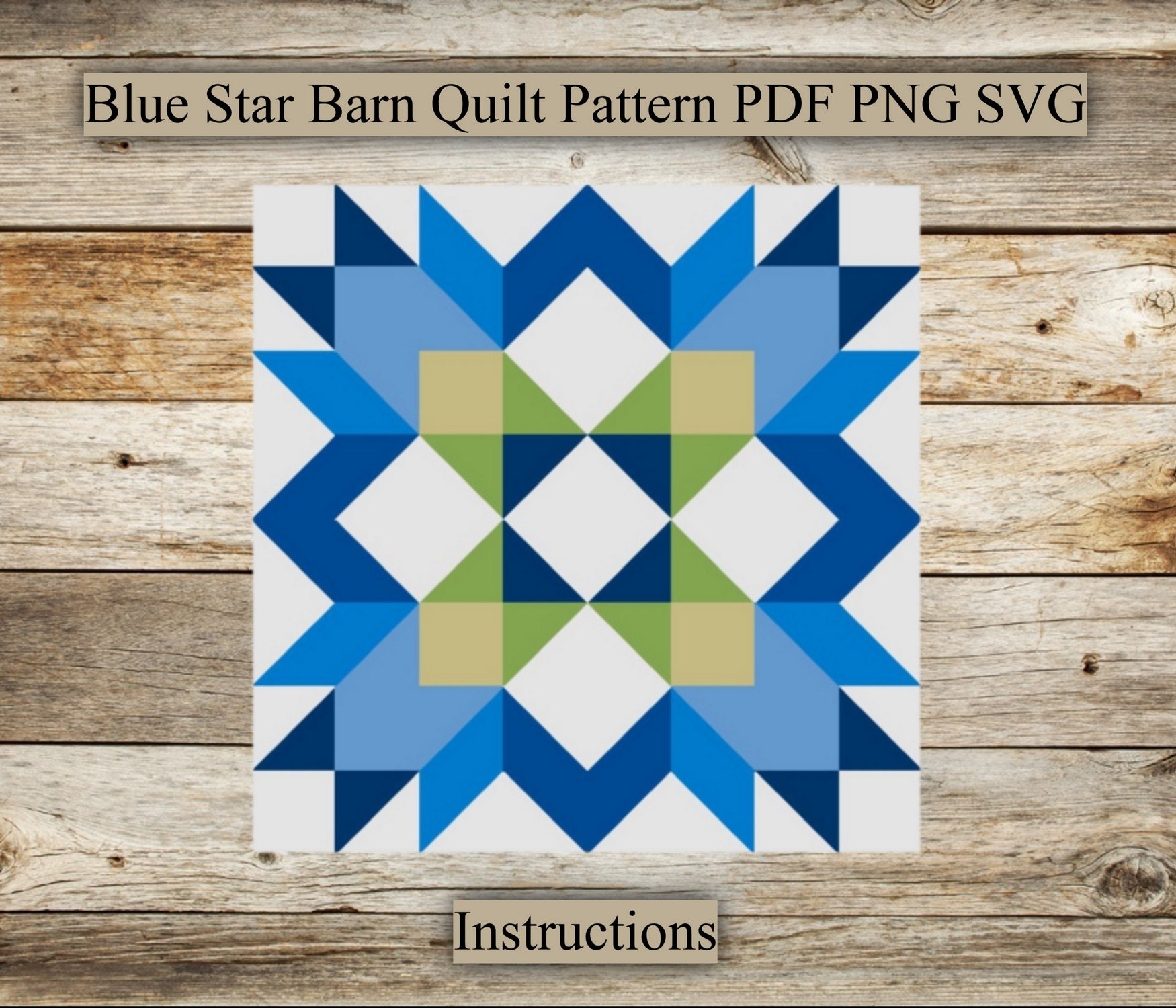 Blue Star, Barn Quilt Pattern, Barn Quilt Laser Cut File, Wood Barn ...