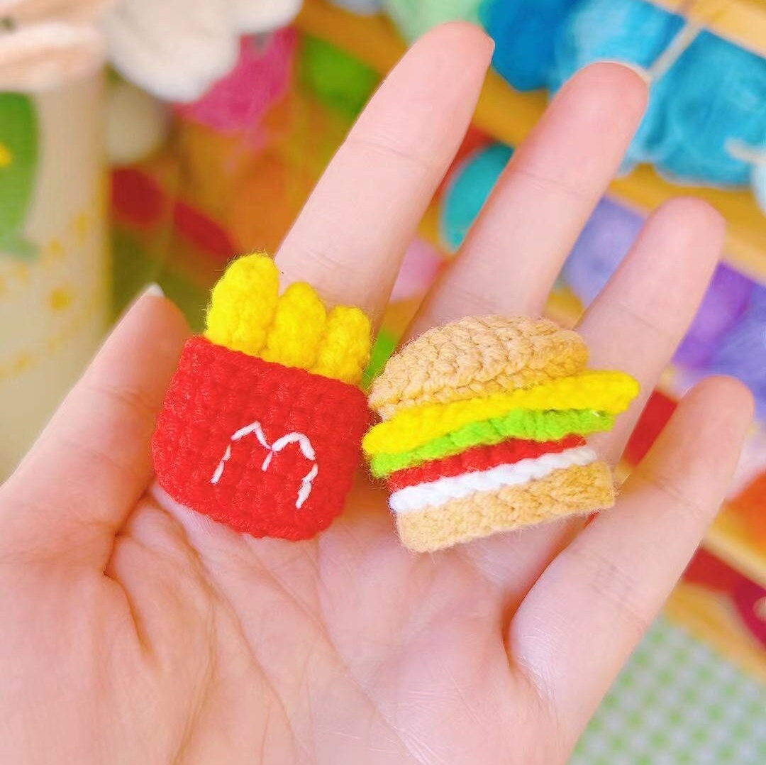 Handmade Crochet Cute Burger and Chips Avocado Sweet TACO - Etsy