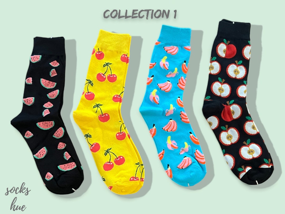 Designed, Colorful Socks, Food, Fruits and Space Themes, Avocado, Fun ...