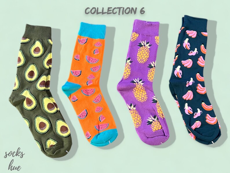 Designed, Colorful Socks, Food, Fruits and Space Themes, Avocado, Fun ...
