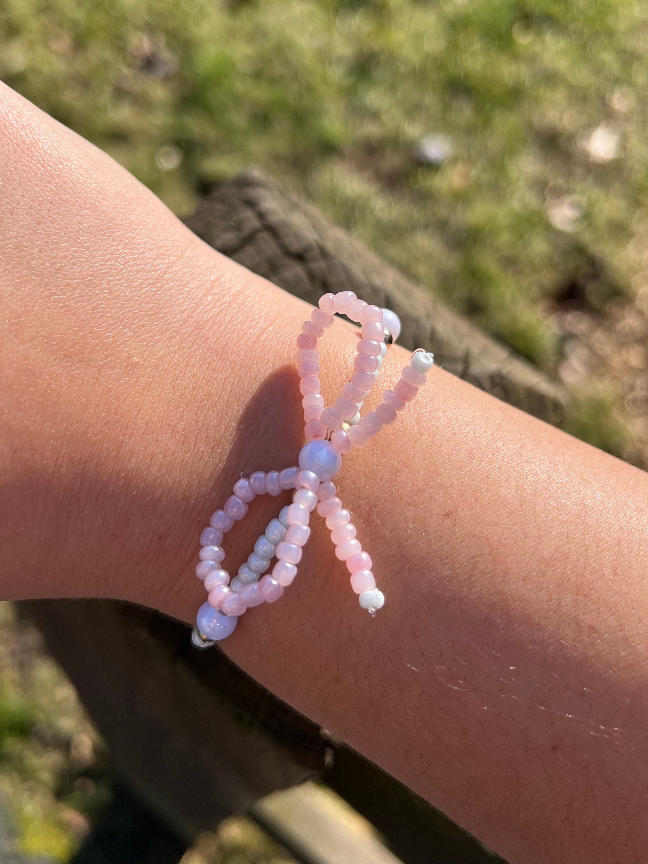 Pink Bow Bracelet - Etsy