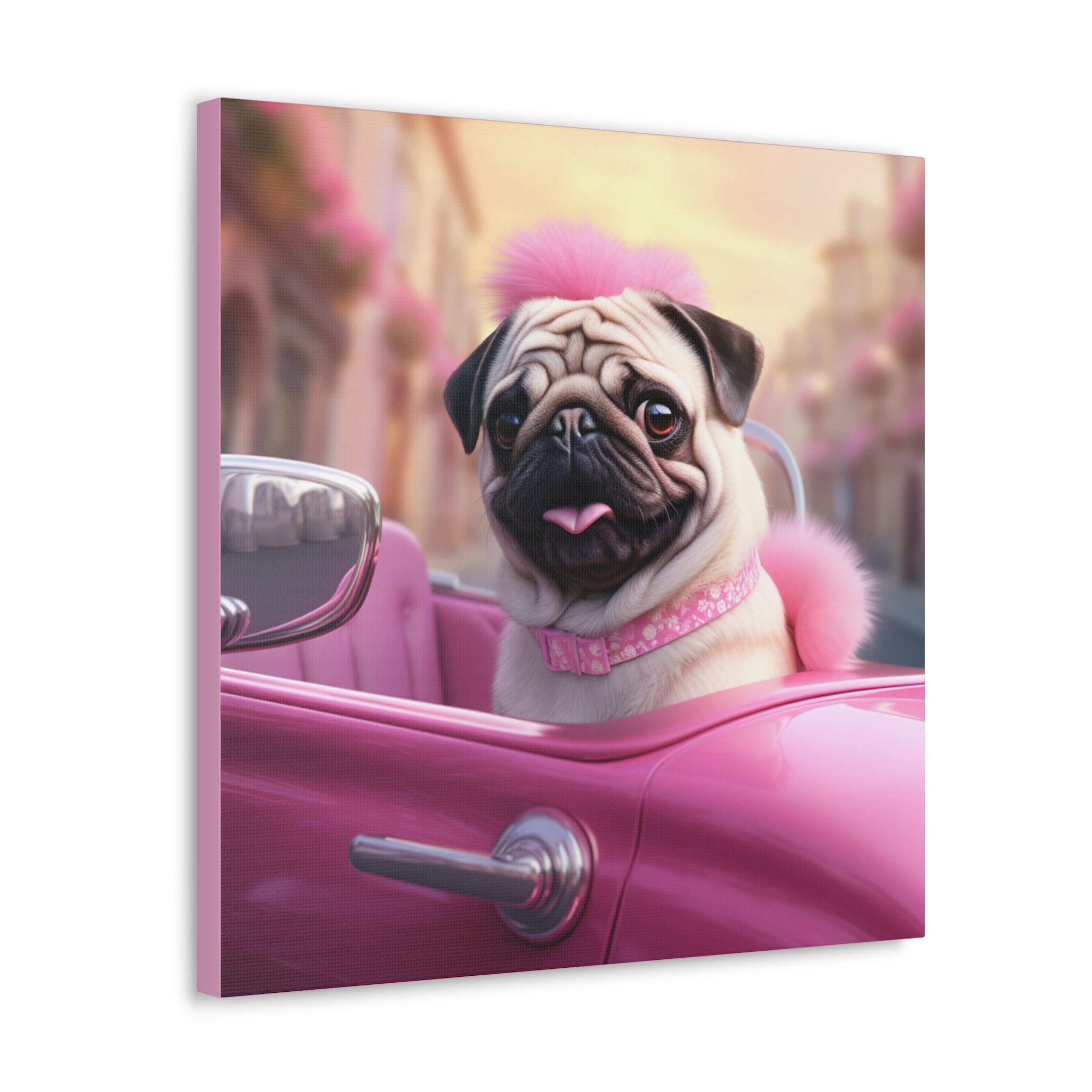 Barbie Pug Wall Art Canvas, Abstract Canvas Print, Abstract Artwork ...