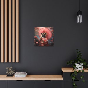 Geisha Pug Wall Art Canvas,abstract Canvas Print,abstract Artwork ...