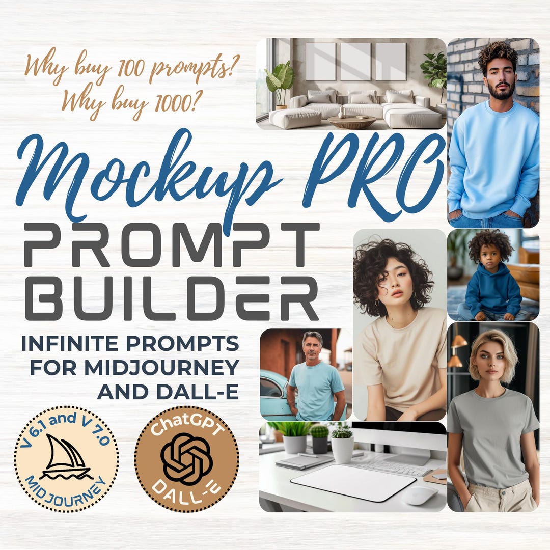 Mockup Prompt Builder PRO Midjourney Prompt Guide Create Bella Canvas ...