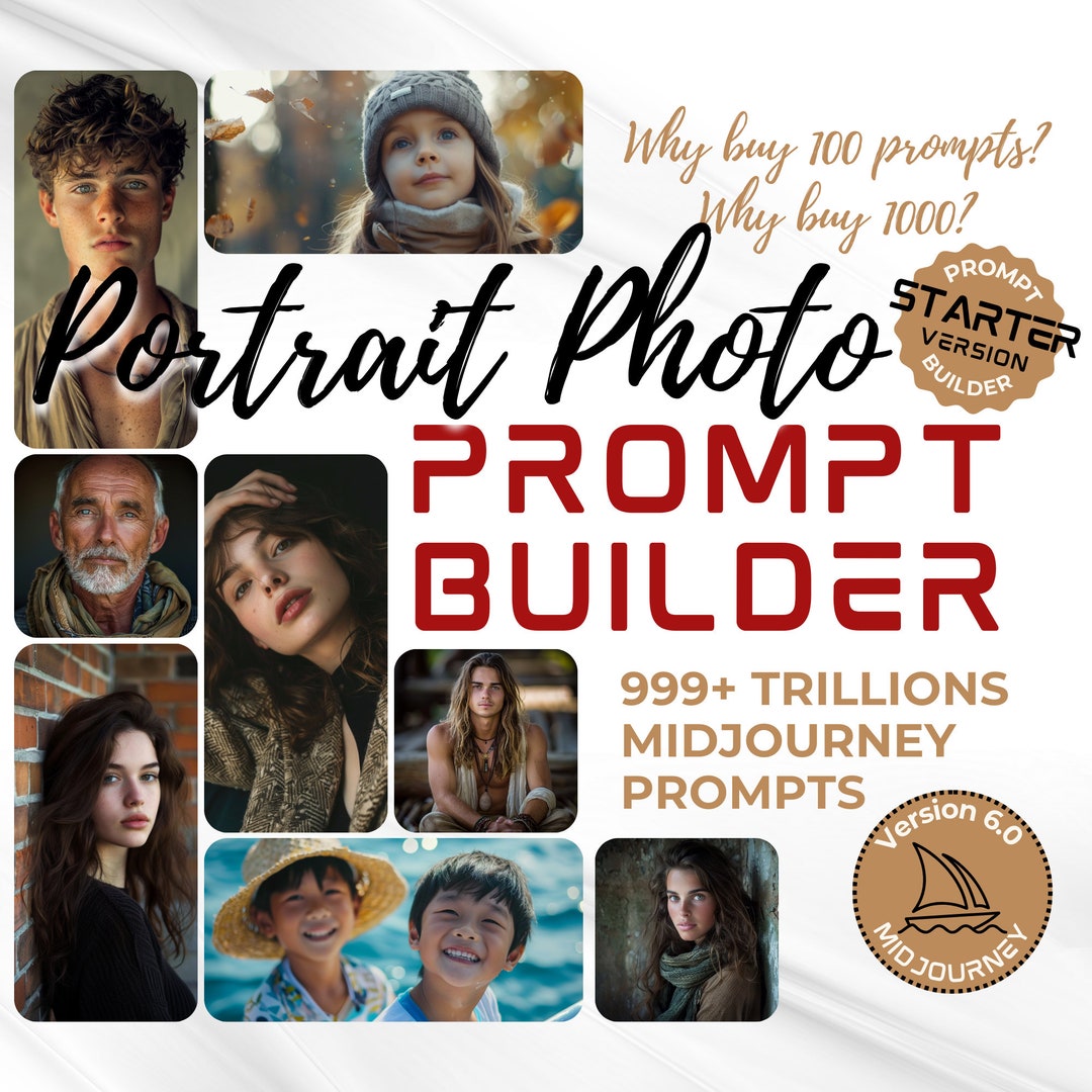 Portrait Photo Prompt Builder STARTER Midjourney Prompt Portrait ...
