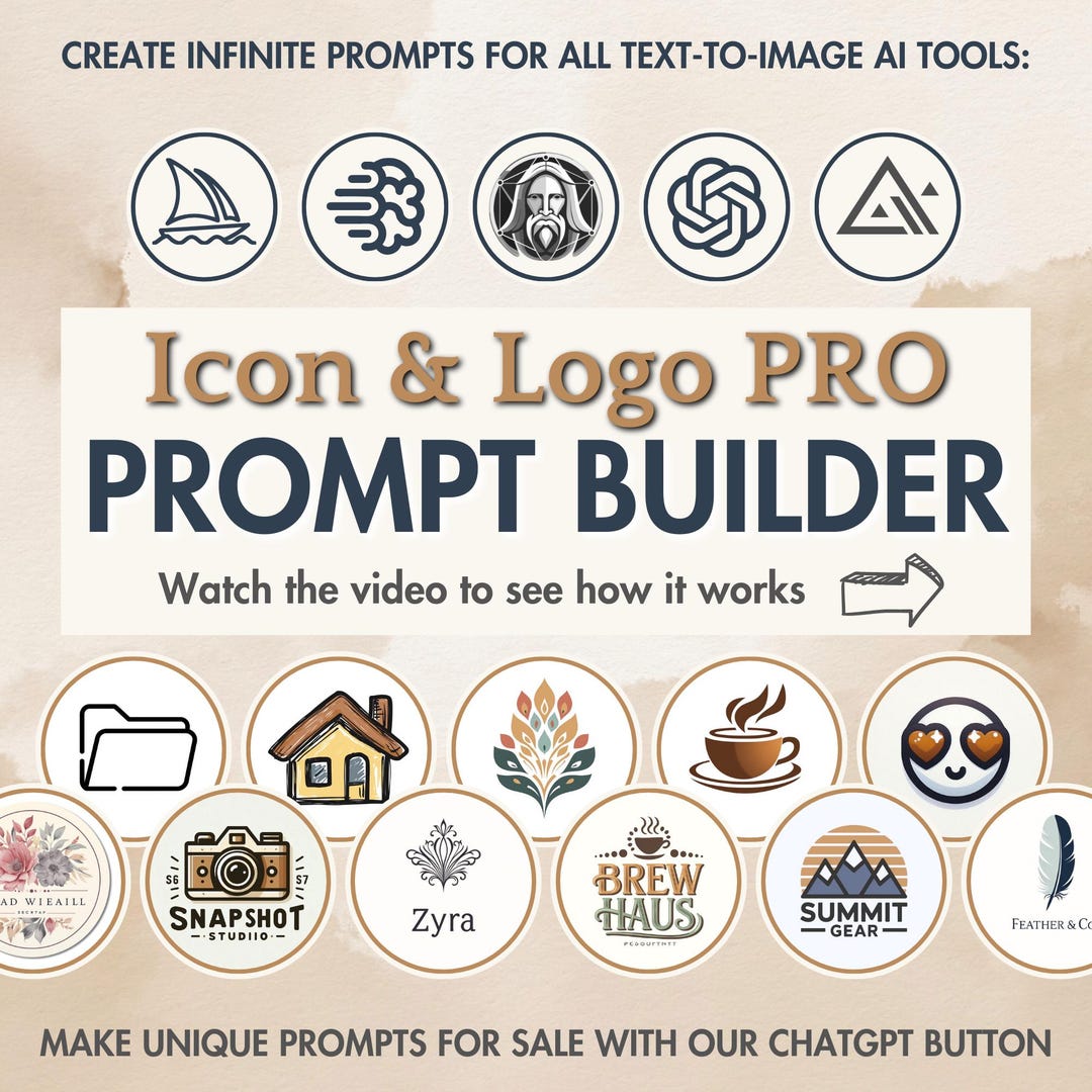 Icon Logo Prompt Builder PRO Midjourney Prompt Guide Google Sheets ...