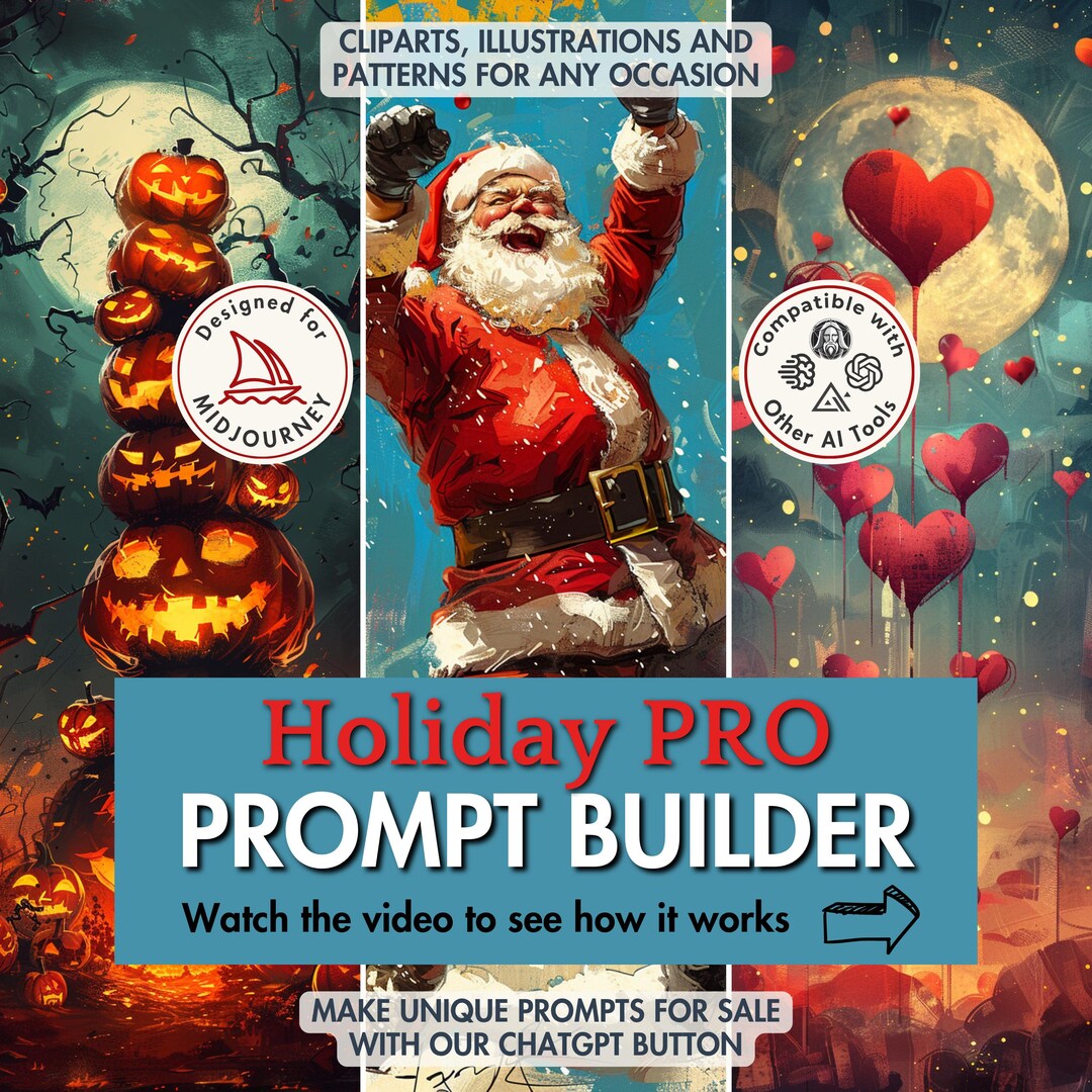 Holiday PRO Prompt Builder for Midjourney Dall-e Ideogram Festive ...