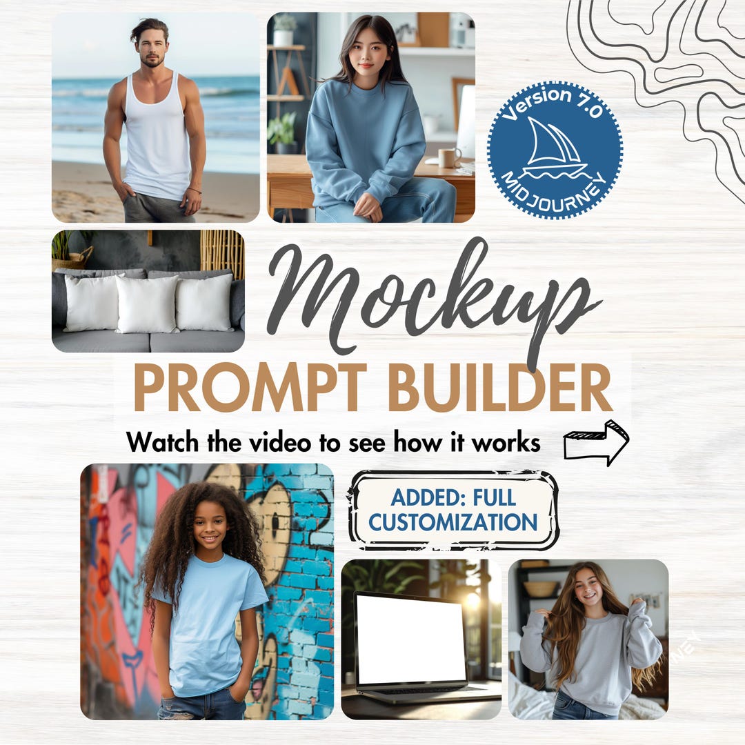 Mockup Prompt Builder Midjourney Prompt Tool Create T-shirt Sweatshirt ...
