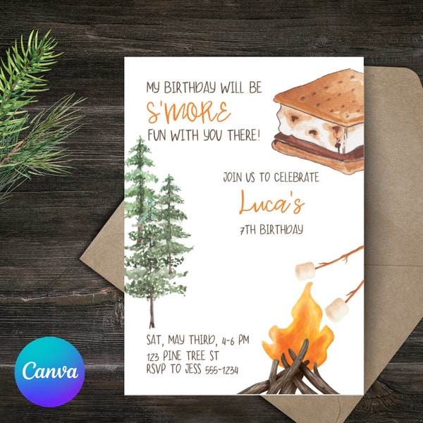 Campfire Invitation - Etsy