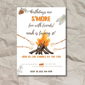 S'mores Birthday Invitation - Camping Birthday - Birthdays Are S'more ...