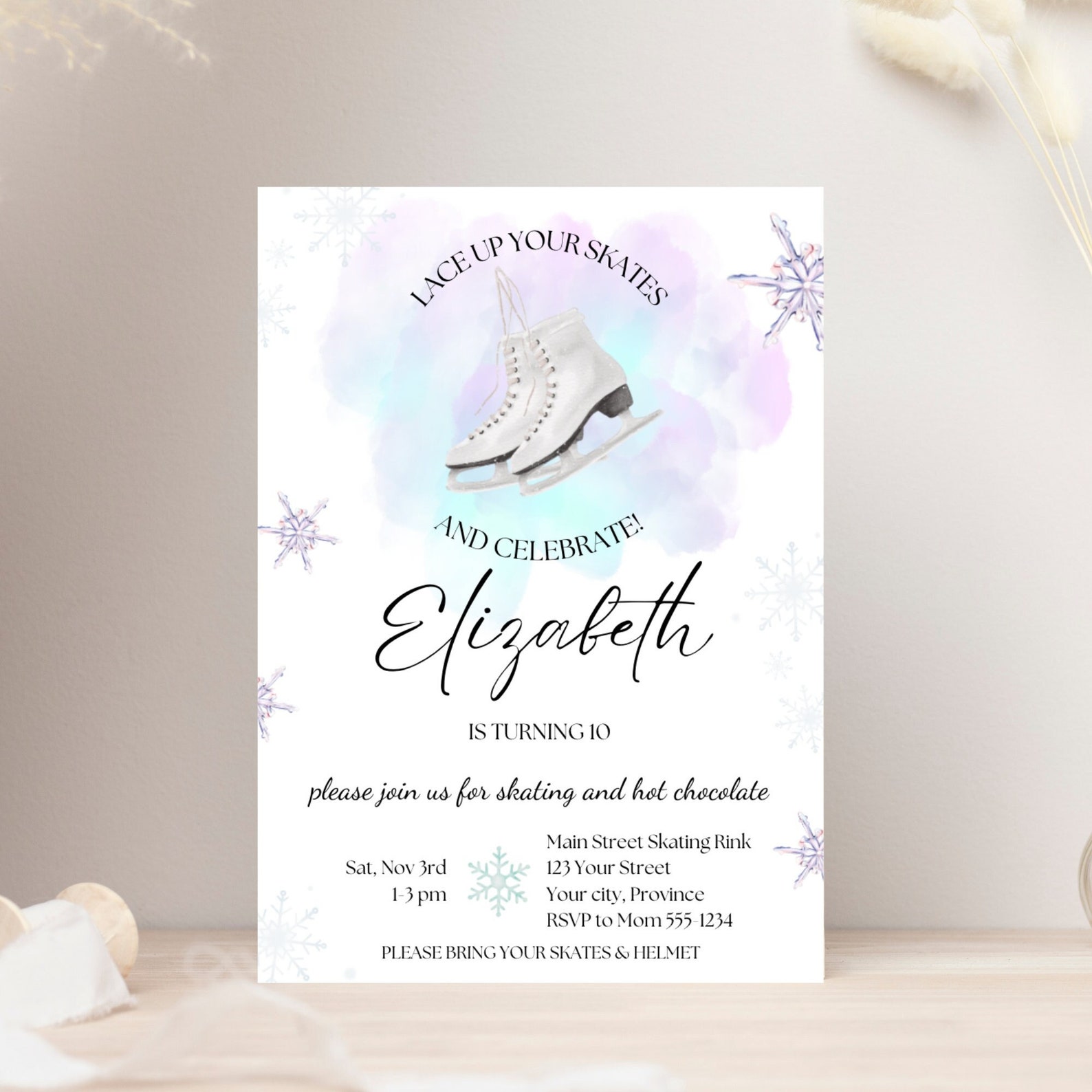 Ice Skating Birthday Invitation - Skate Party Invitation - Lace up Your ...