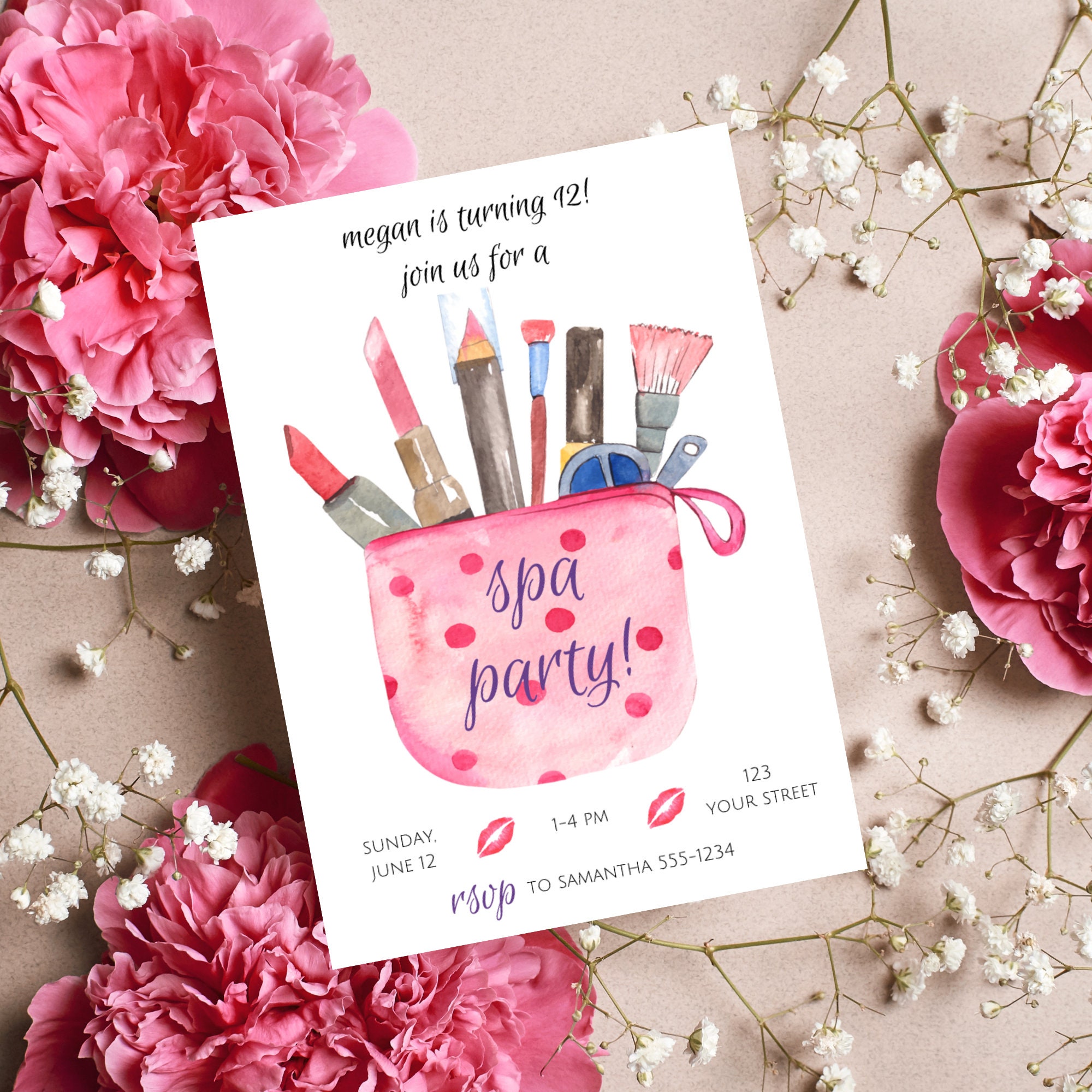 Spa Party Invitation - Kids Spa Birthday - Manicures - Pedicures ...