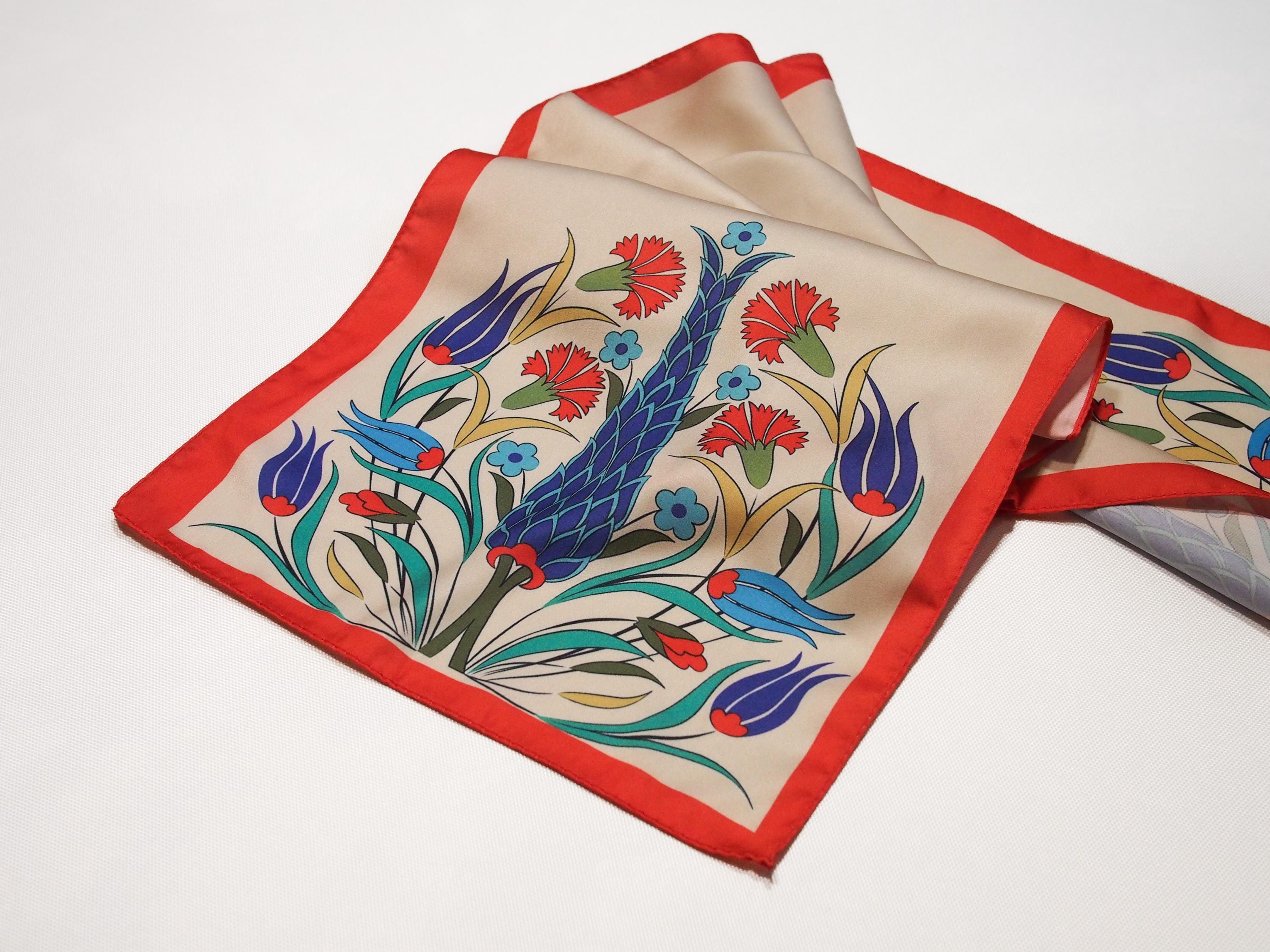 Turkish Silky Scarf, Tree of Life Design, Ottoman-inspired Garden of ...