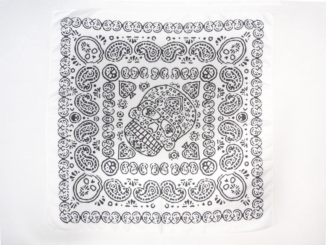 Skull Print Cotton Bandana: Rocker Punk Fashion Headscarf - Etsy