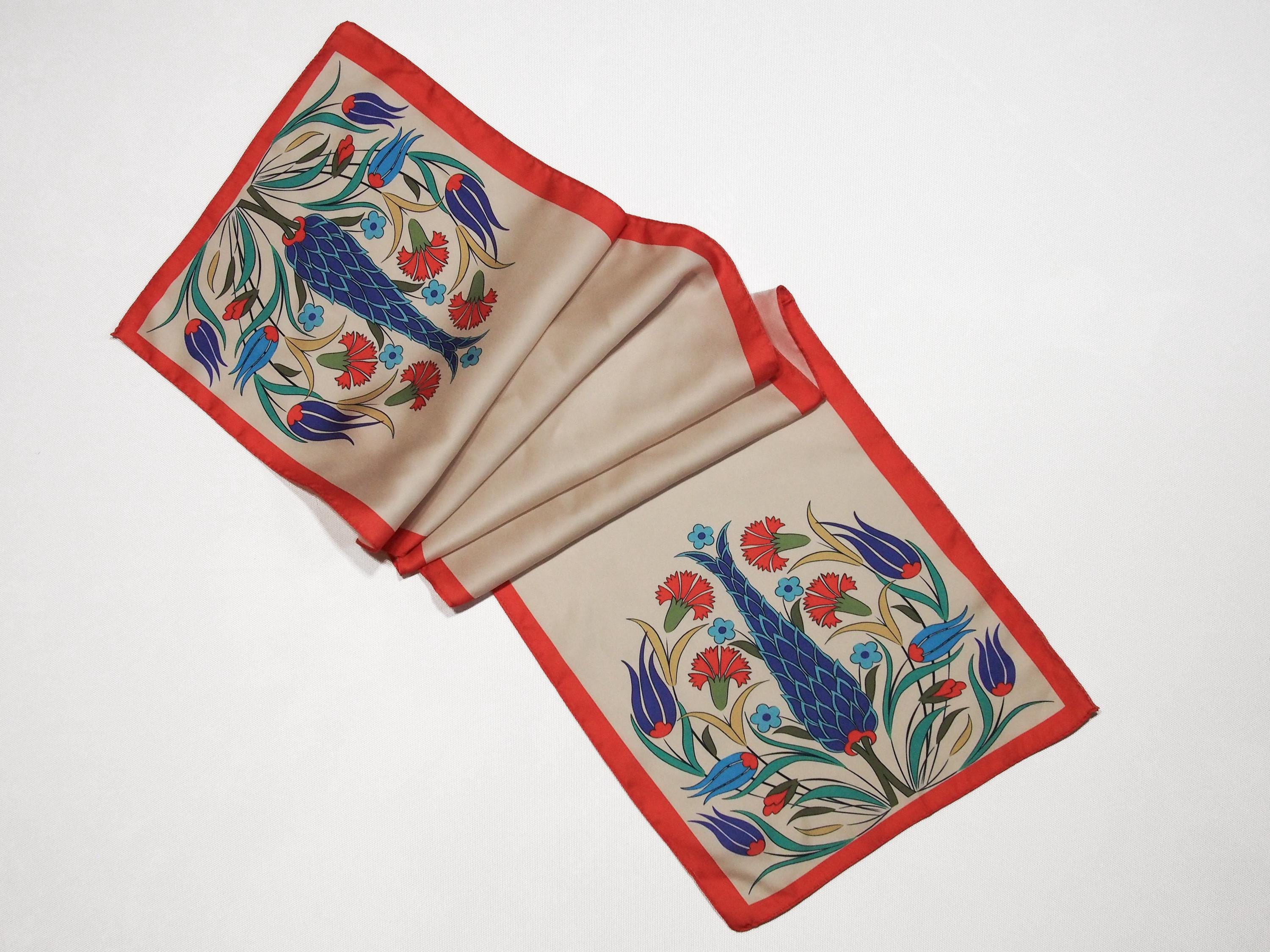 Turkish Silky Scarf, Tree of Life Design, Ottoman-inspired Garden of ...