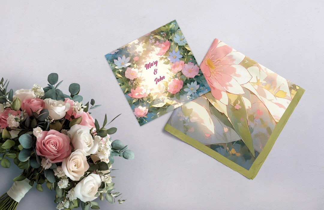 Pastel Floral Bandana Wedding Favors: Elegant Guest Keepsake - Etsy