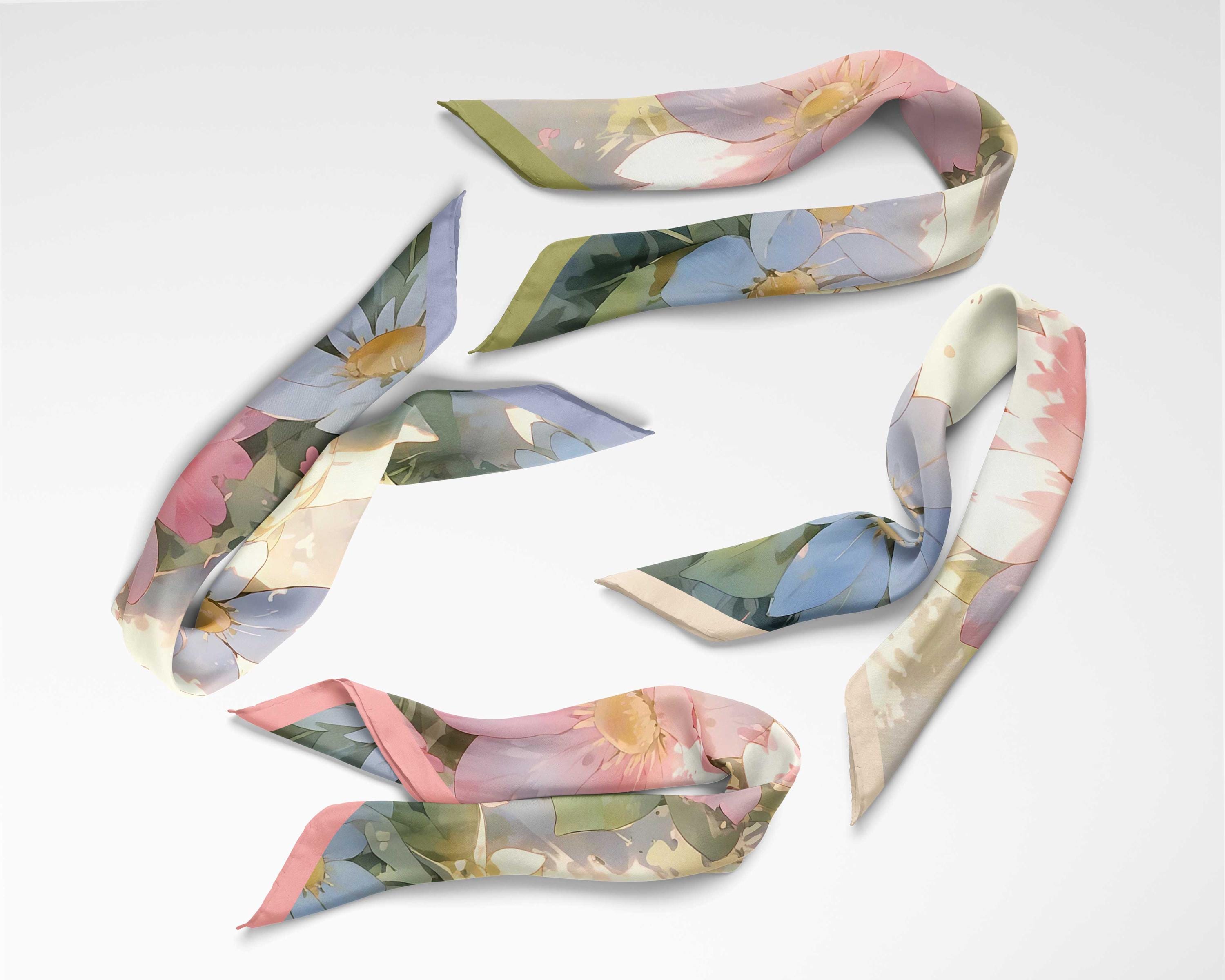 Pastel Floral Satin Bandana Wedding Favors: Elegant Guest Keepsake - Etsy