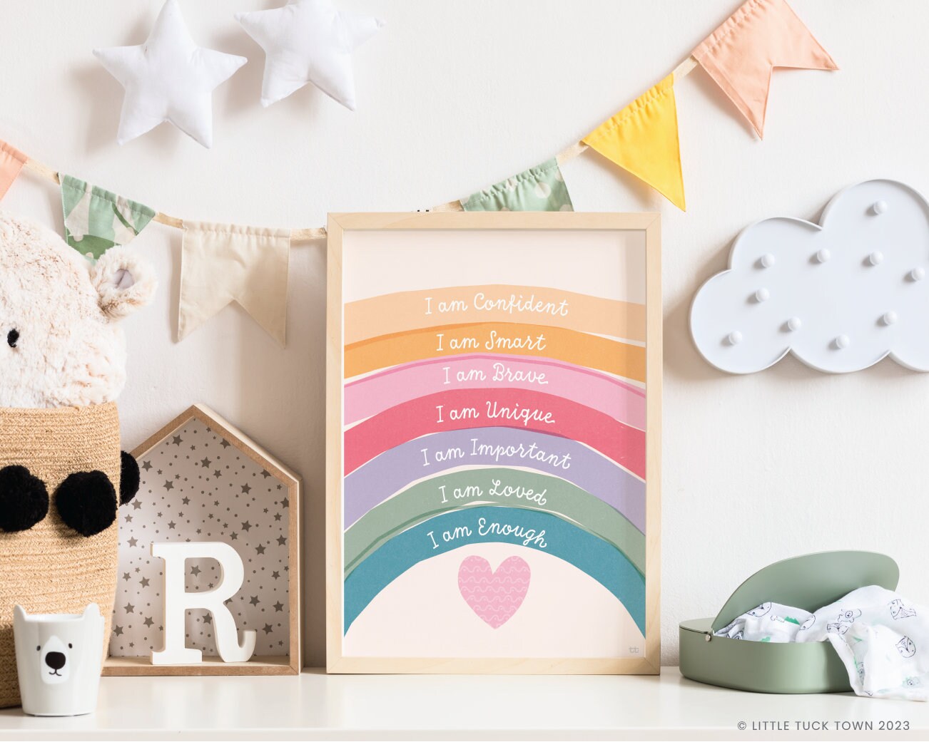 Rainbow Affirmations DIGITAL DOWNLOAD Kids Wall Art, Toddler Playroom ...