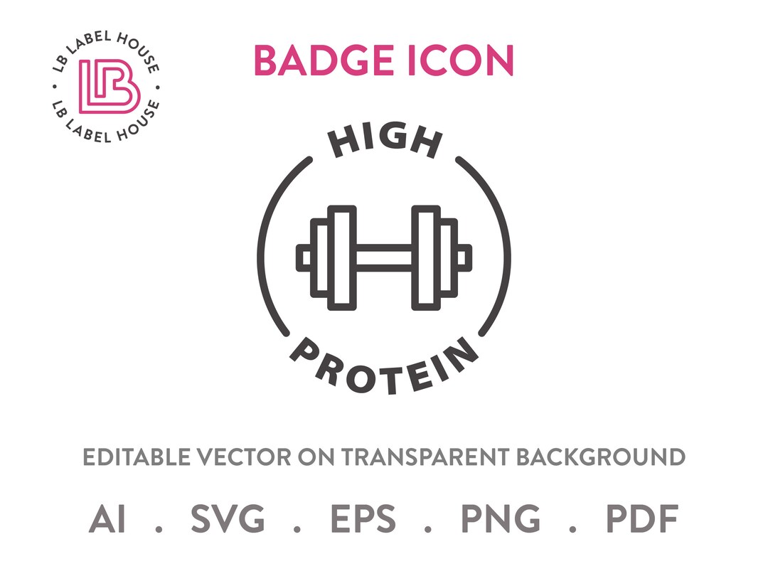 High Protein Icon SVG PNG Vector Line Outline Badge - Etsy