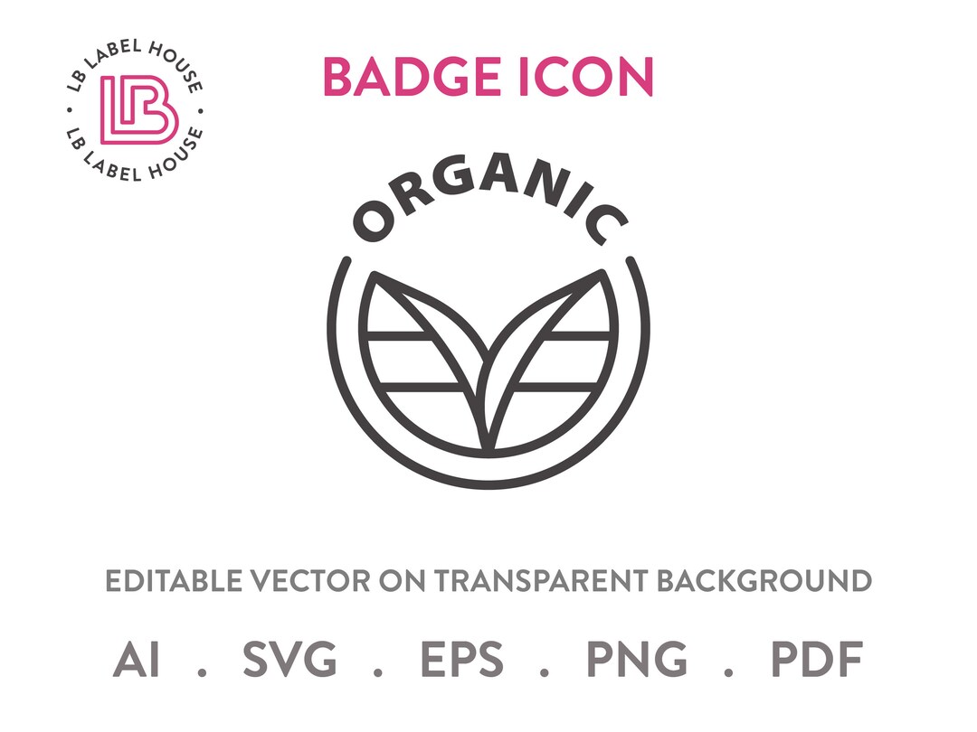 Organic Icon SVG, PNG, Simple Vector Line Outline Badge Minimalist Web ...