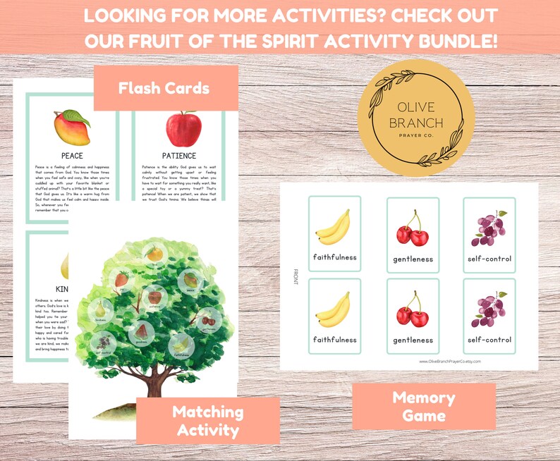 Christian Fruit of the Spirit Memory Bible Game Toddler Bible-theme ...