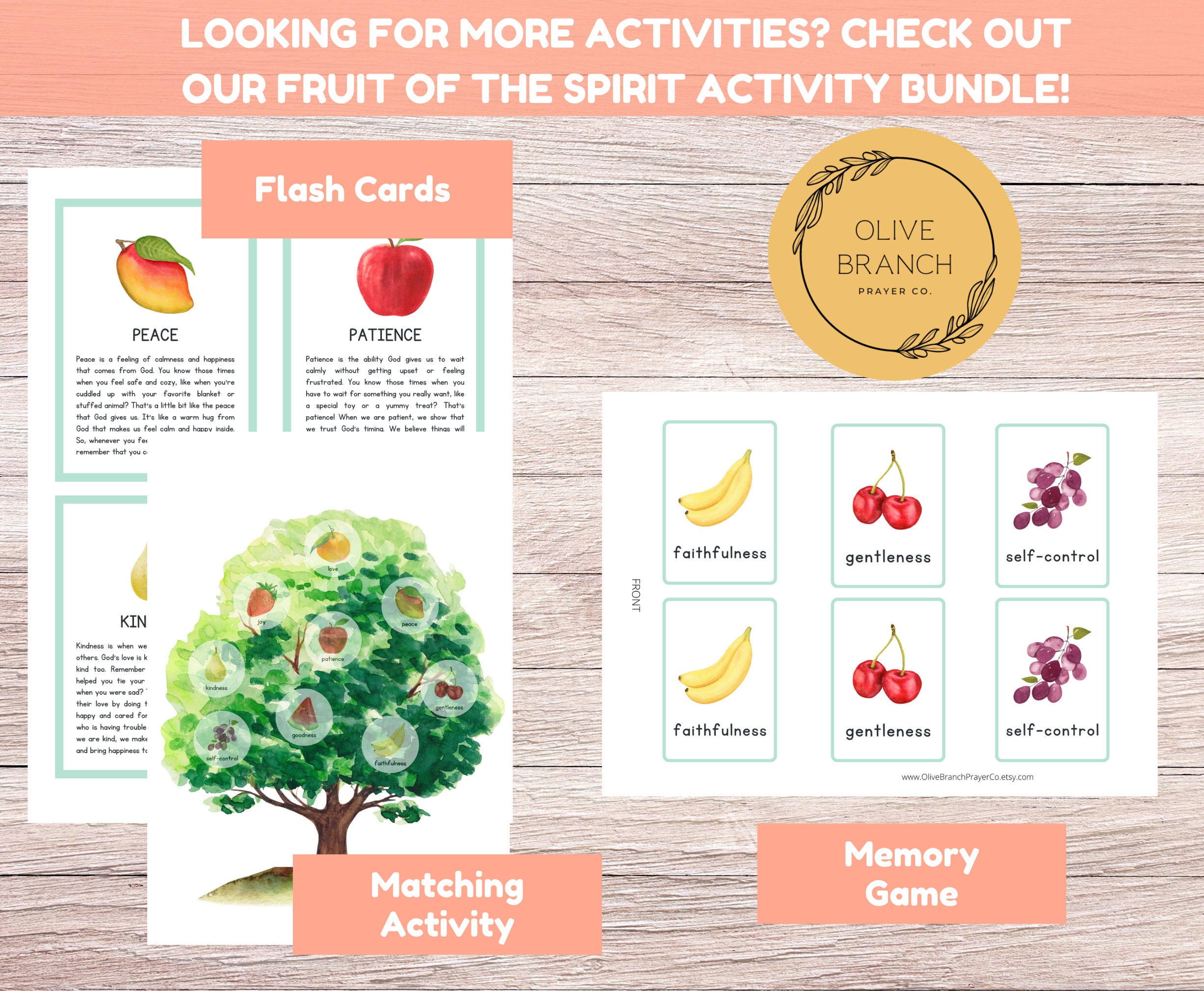 Christian Fruit of the Spirit Memory Bible Game Toddler Bible-theme ...