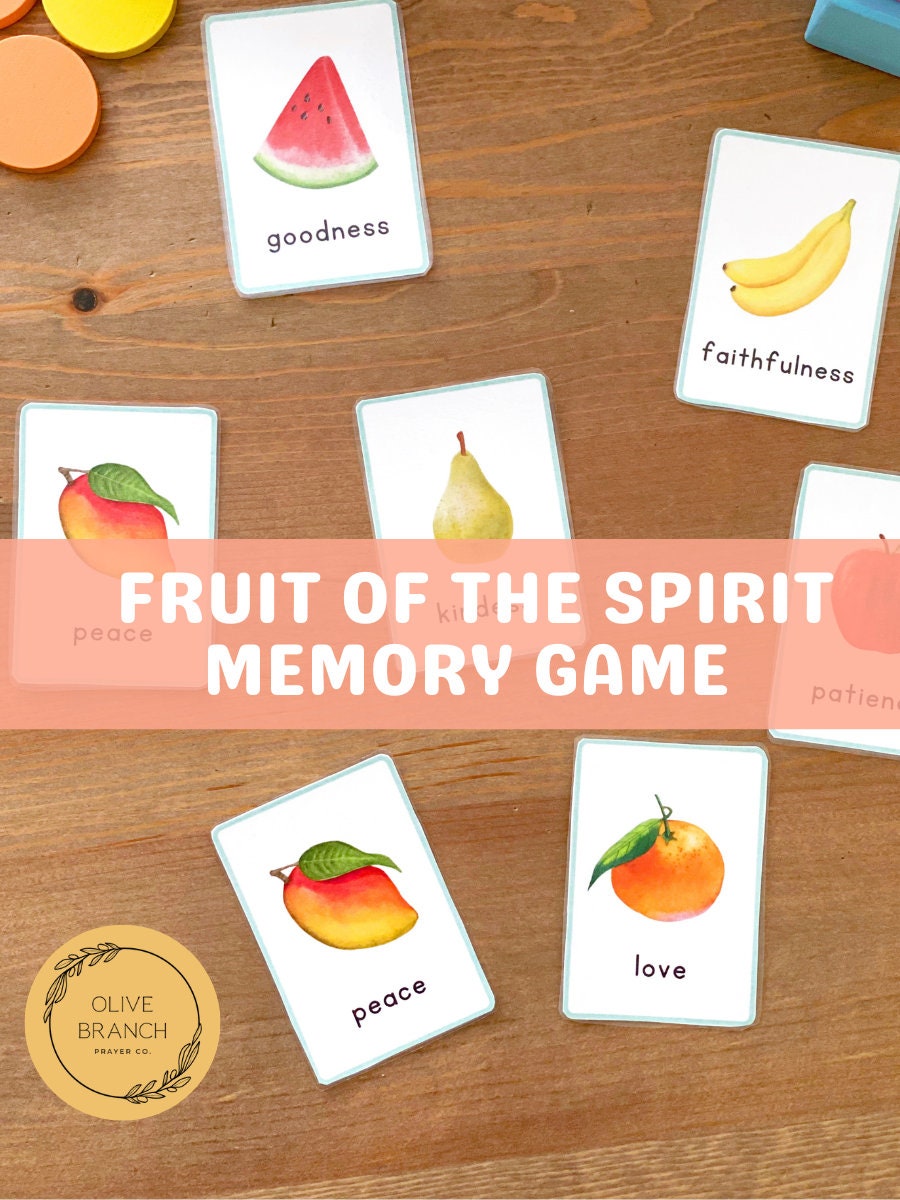 Christian Fruit of the Spirit Memory Bible Game Toddler Bible-theme ...