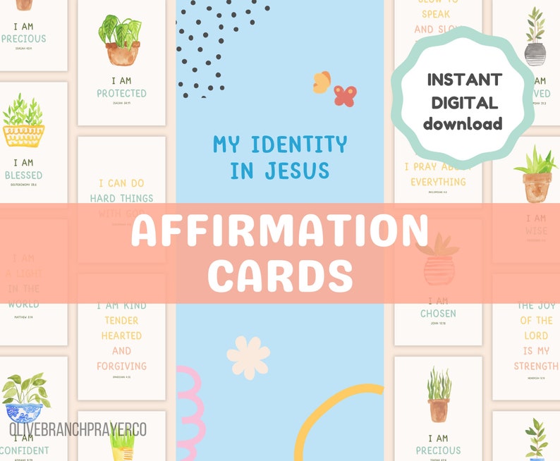 Christian Affirmation Cards for Kids Scripture-based - Etsy