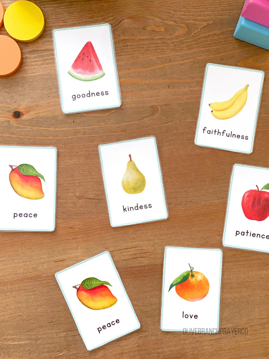 Christian Fruit of the Spirit Memory Bible Game Toddler Bible-theme ...
