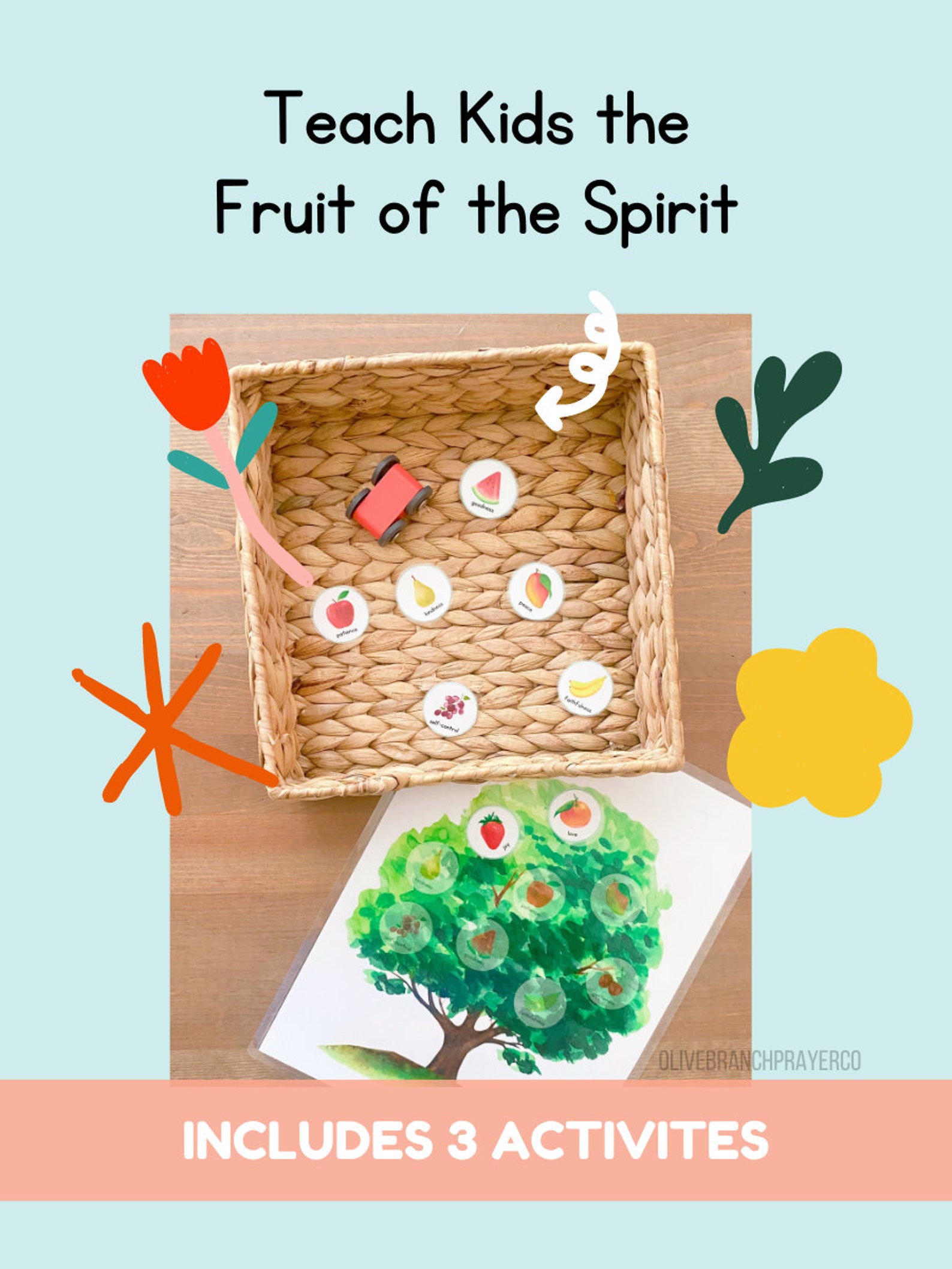 Fruit of the Spirit Activity Bundle Preschool Printable Kids Bible ...