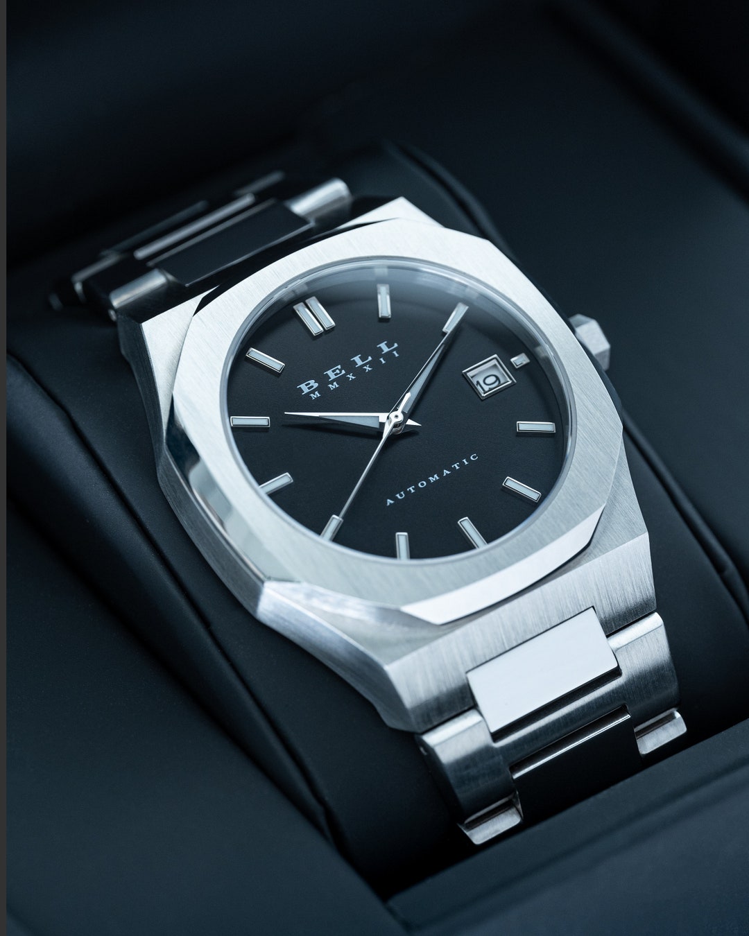 BELL S01 Stainless Steel Black Edition Automatic Watch With Integrated ...