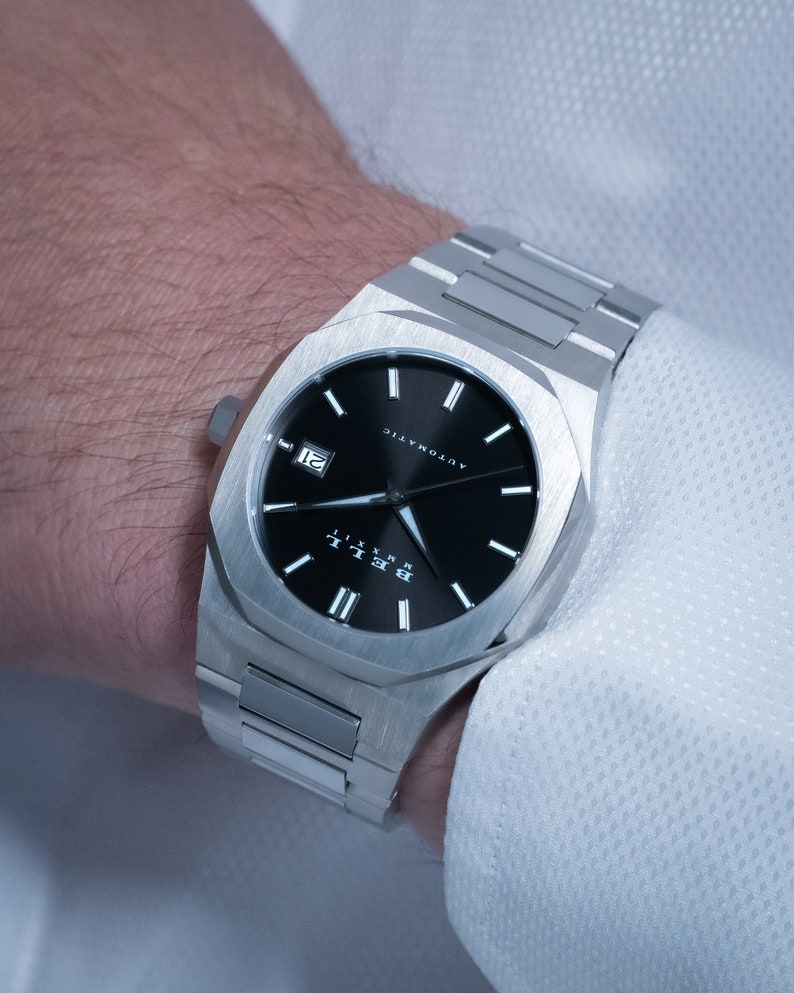 BELL S01 Stainless Steel Black Edition Automatic Watch With Integrated ...