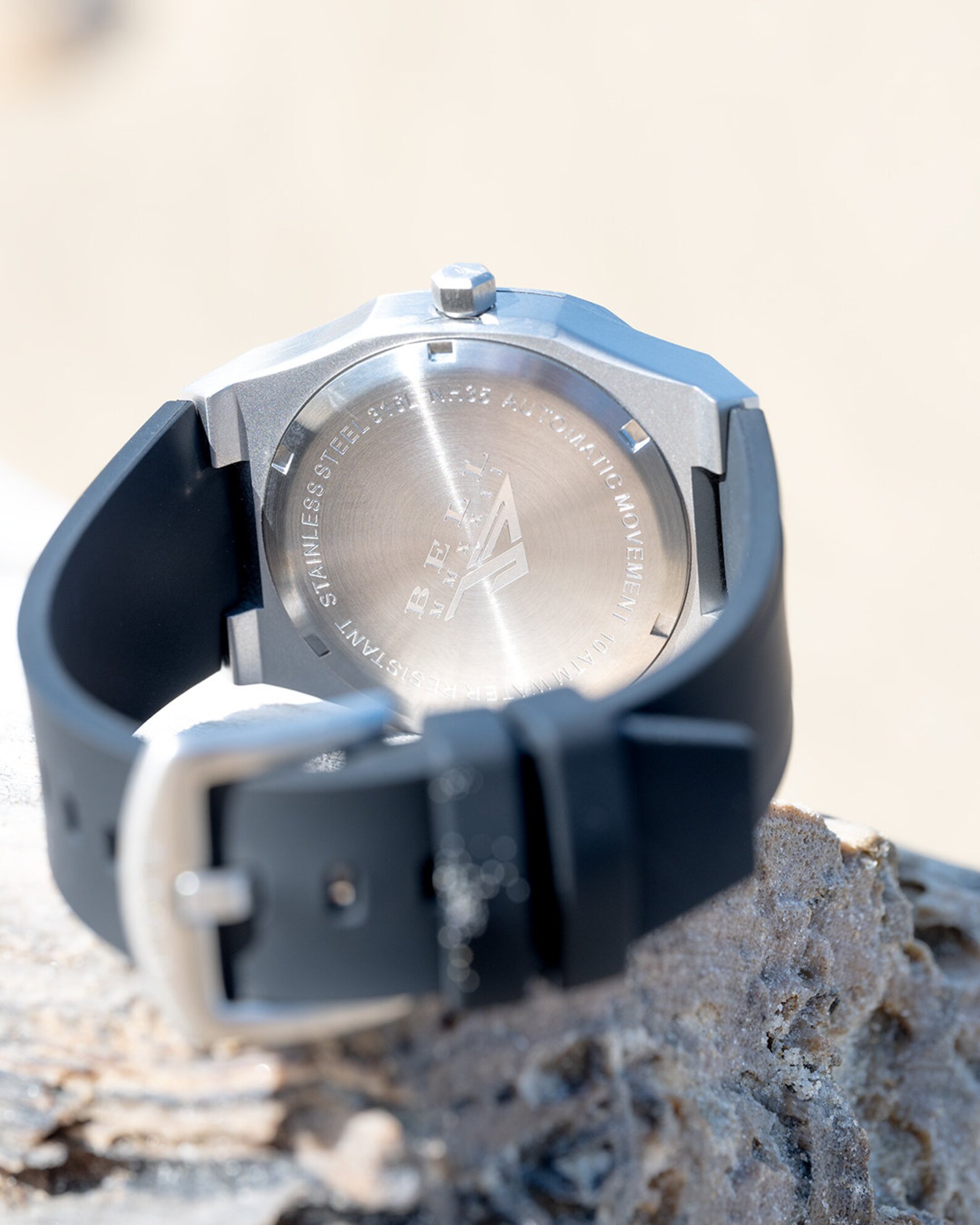 BELL S01 Stainless Steel Black Edition Automatic Watch With Silicone ...