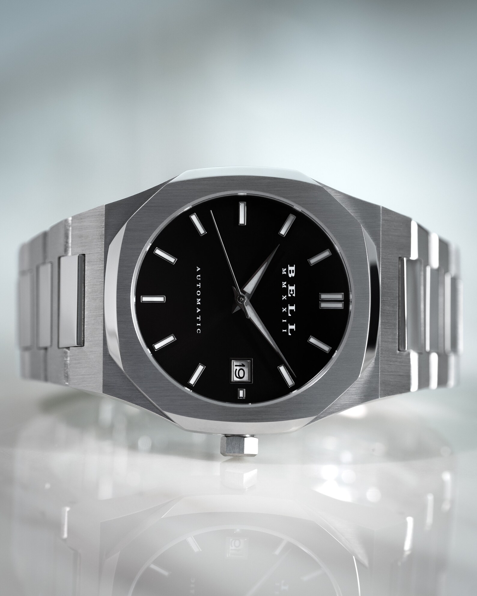 BELL S01 Stainless Steel Black Edition Automatic Watch With Integrated ...