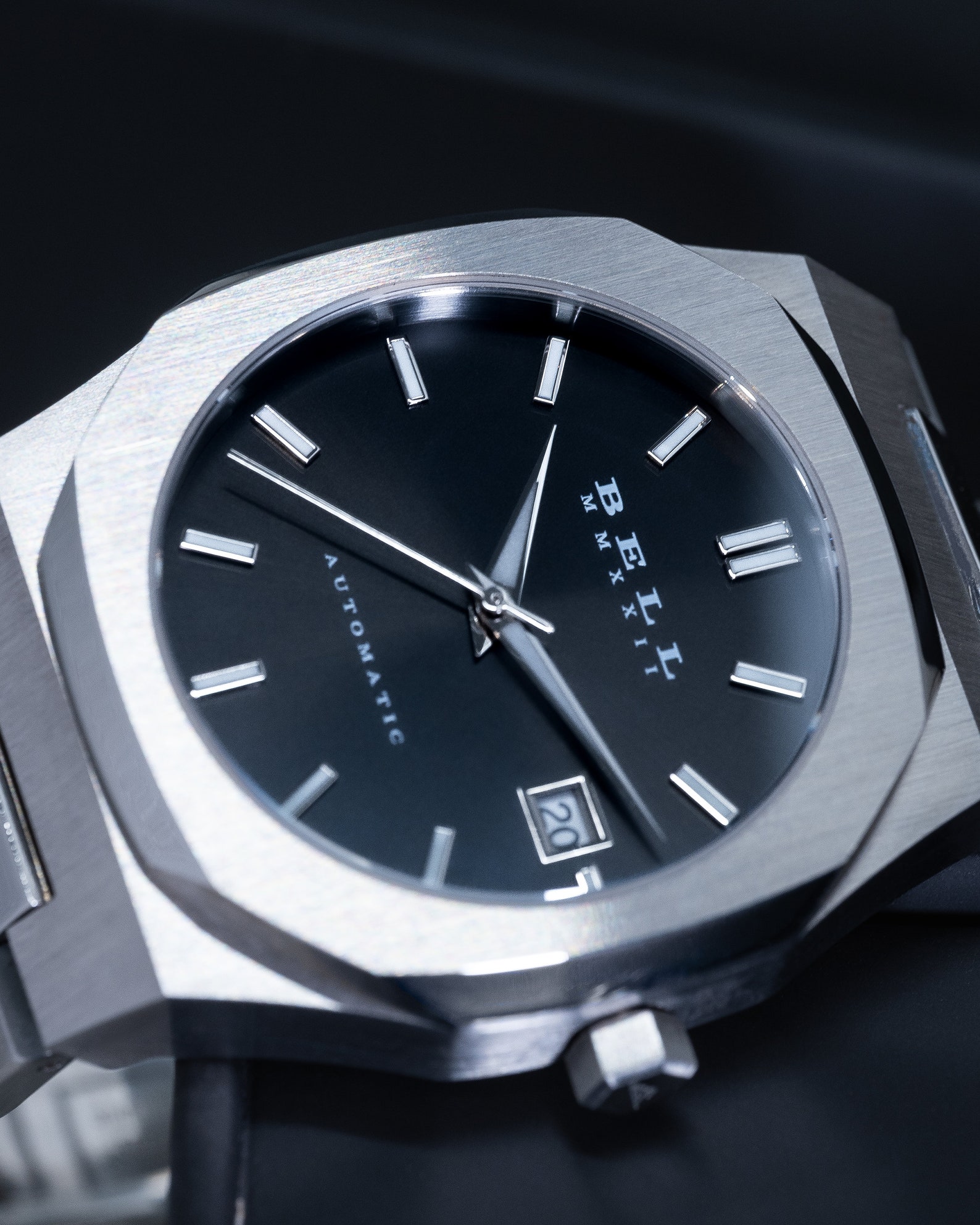 BELL S01 Stainless Steel Black Edition Automatic Watch With Integrated ...