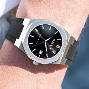 BELL S01 Stainless Steel Black Edition Automatic Watch With Silicone ...