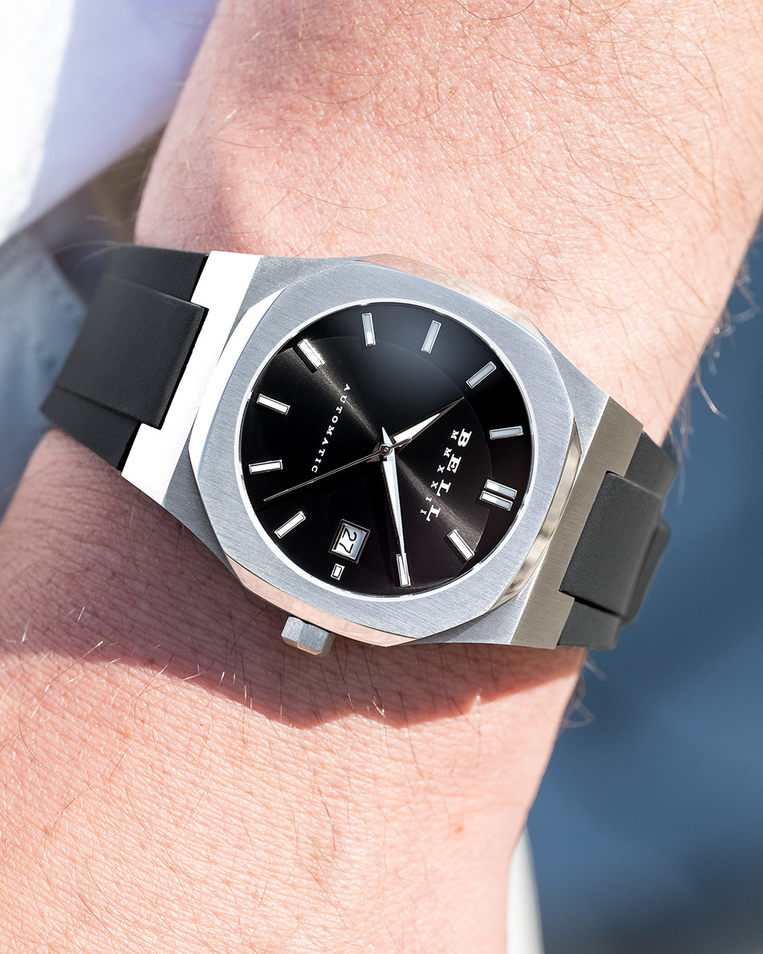 BELL S01 Stainless Steel Black Edition Automatic Watch With Silicone ...