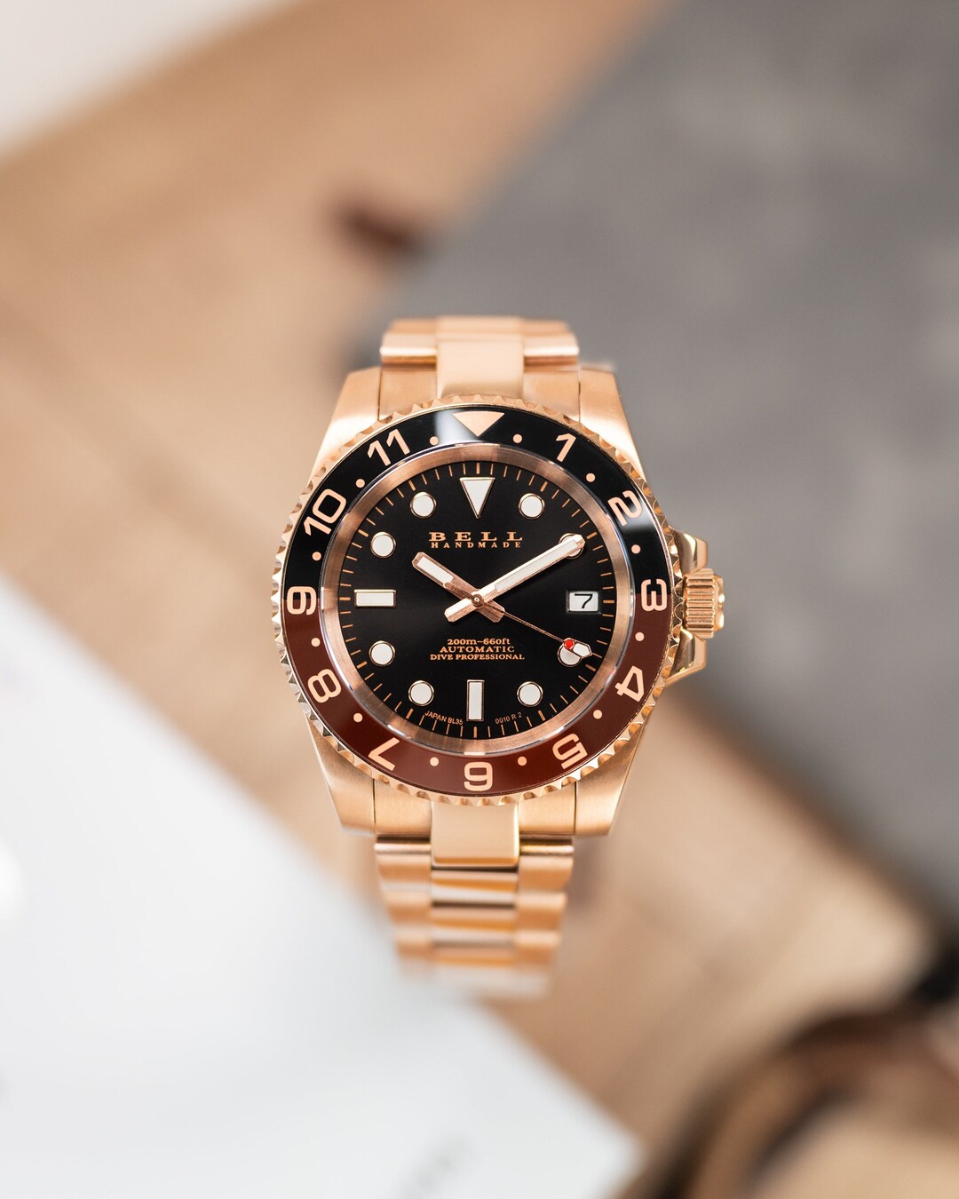 BELL Handmade NH35 Dive Professional root Beer Automatic Dual Time ...