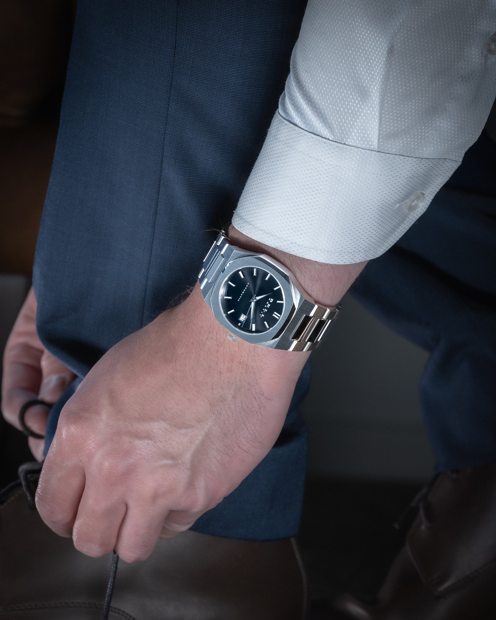 BELL S01 Stainless Steel Black Edition Automatic Watch With Integrated ...