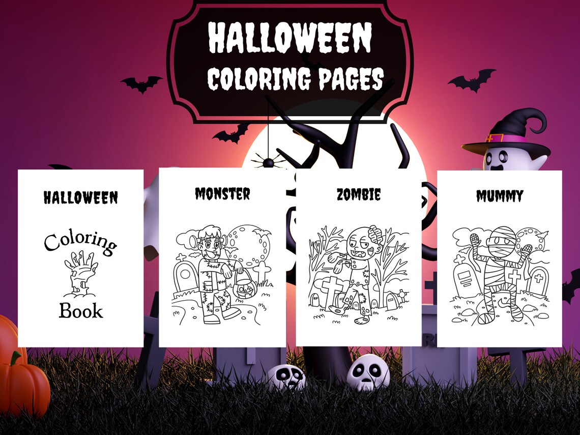 Halloween Coloring Page | Large Coloring Page | Colors Coloring Page ...