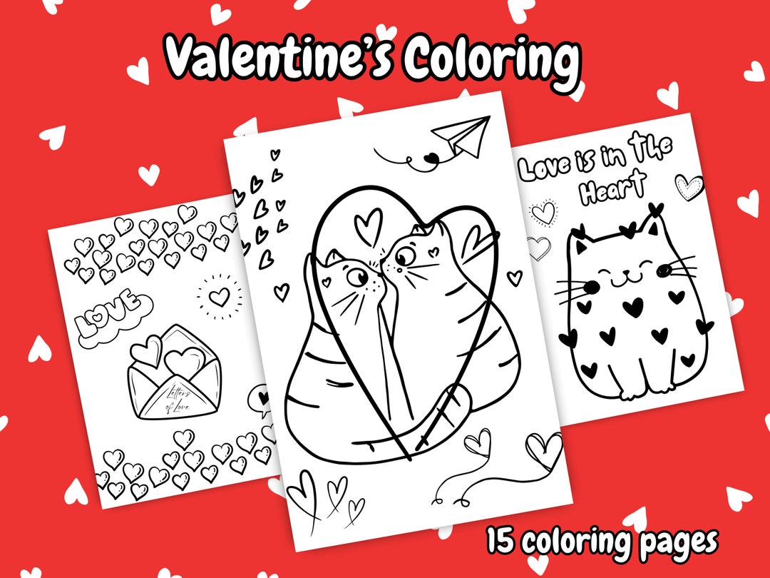 Easy Valentine's Coloring Pages, Valentine’s Day Coloring Pages, Kid’s ...