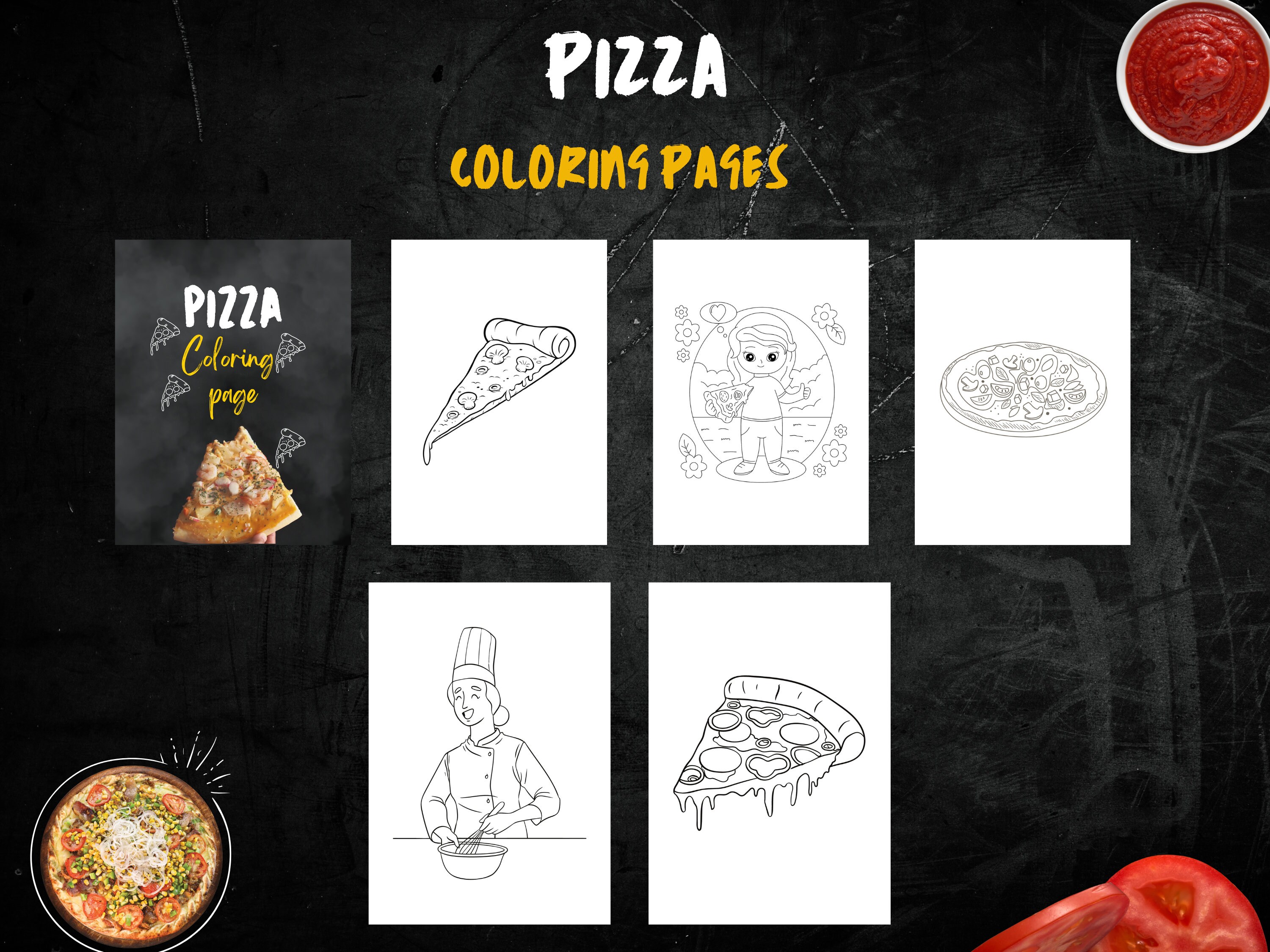 Printable Pizza Coloring Pages | Pizza Coloring Page for Kids ...