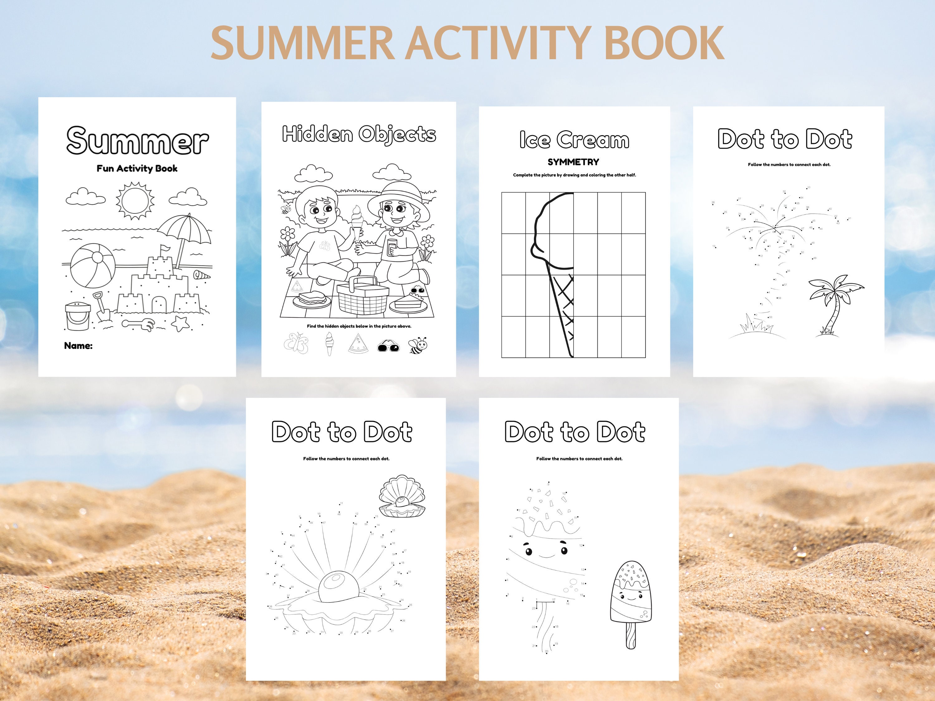 Summer Activity Book | 15 Summer Activity Pages | Summer Activity Book ...
