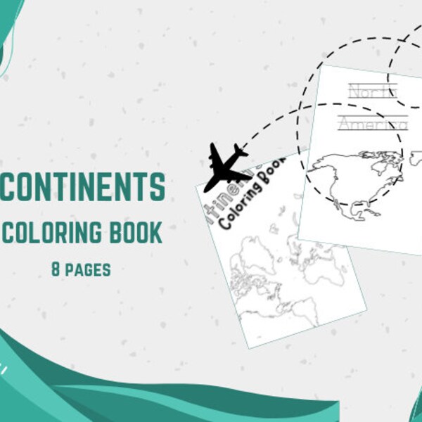 Continents Coloring Page - Etsy