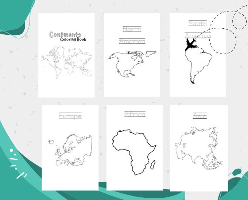 7 Continents Maps and Coloring Pages: Homeschool Geography Worksheet ...