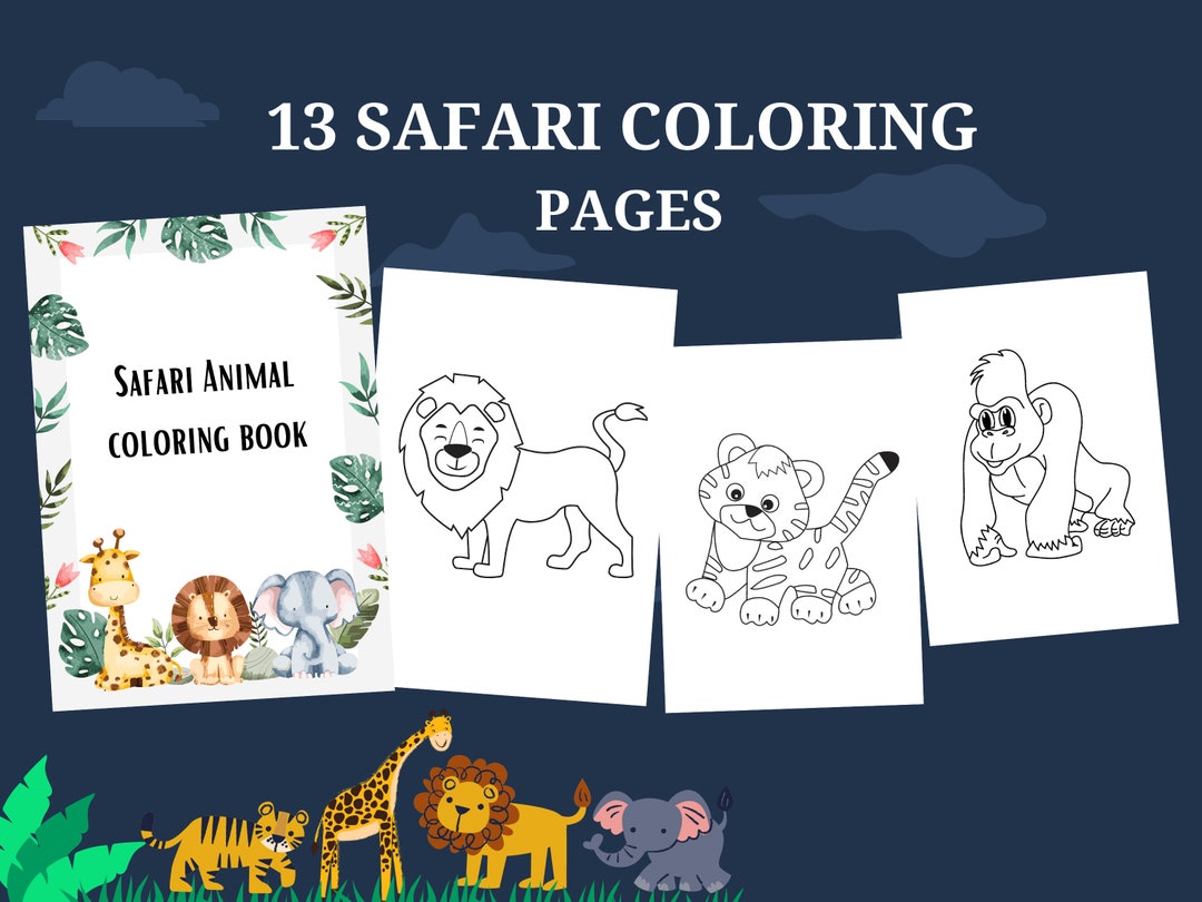 13 Safari Animal Coloring Pages | Printable Safari Animal Coloring Page ...