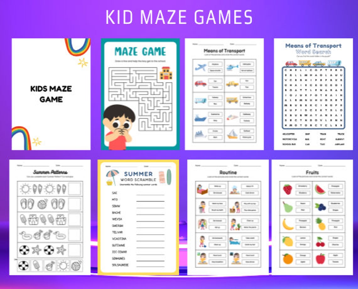 Printable Kid Maze Game | 11 Pages Kid Maze Game | Fun and Challenging ...